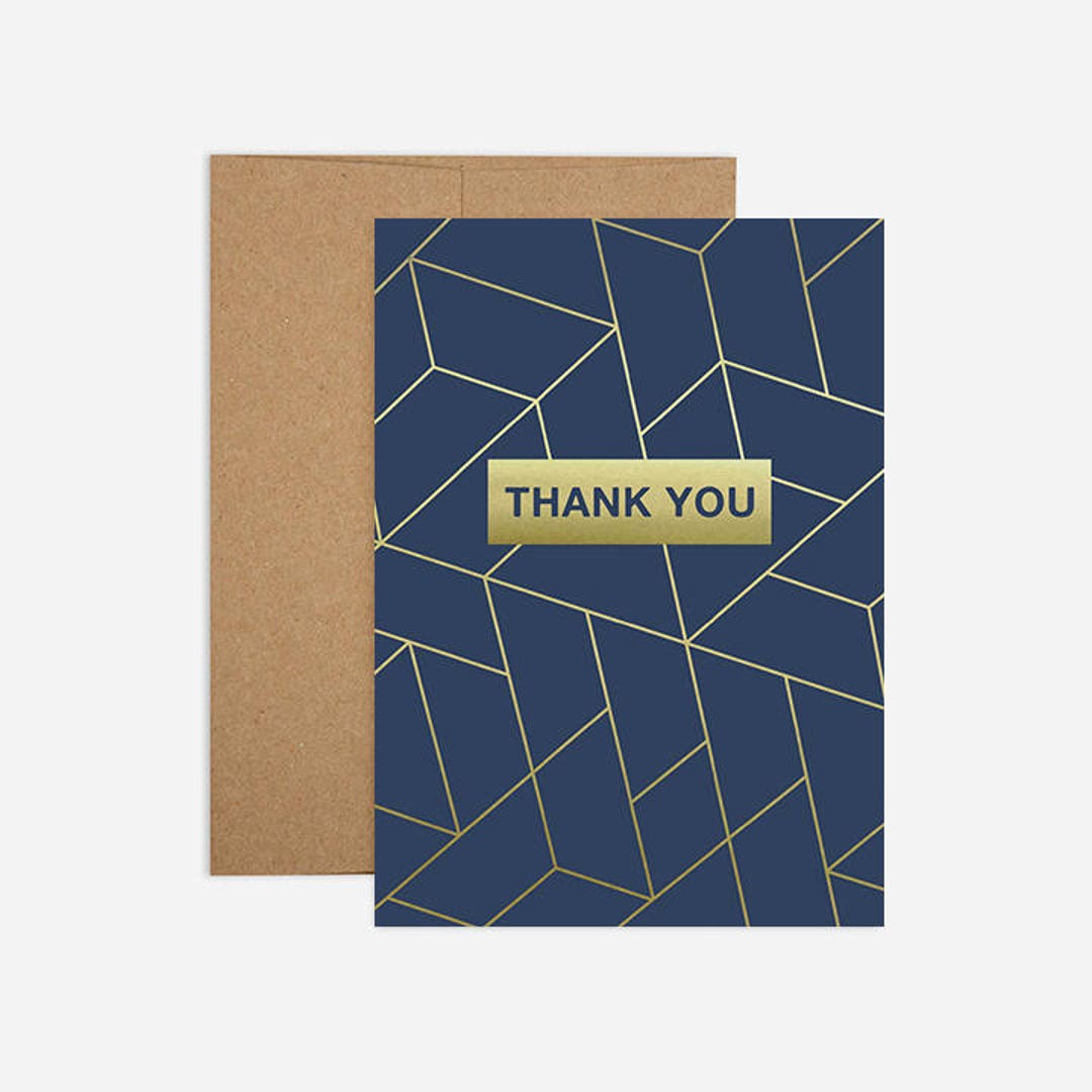 Geometric Thank You Greeting Card - Etsy