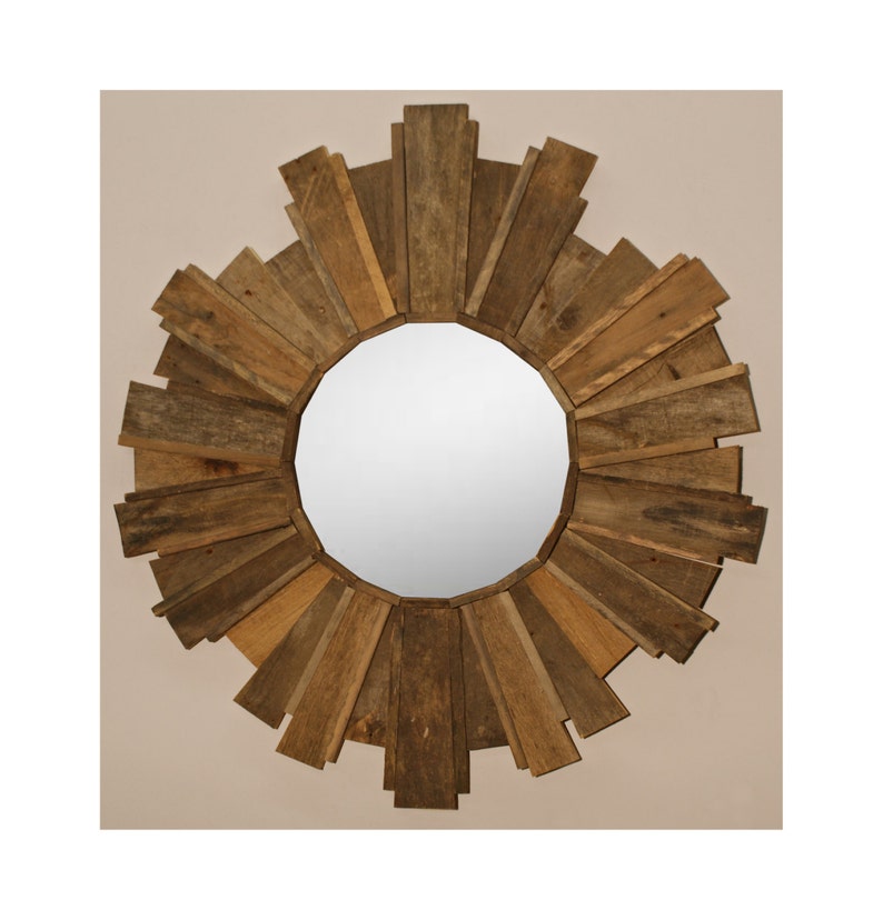 Sun Burst Mirror Reclaimed Palette Wood | Etsy
