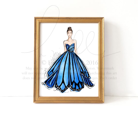 DIGITAL DOWNLOAD Blue Monarch instant Printable Fashion - Etsy
