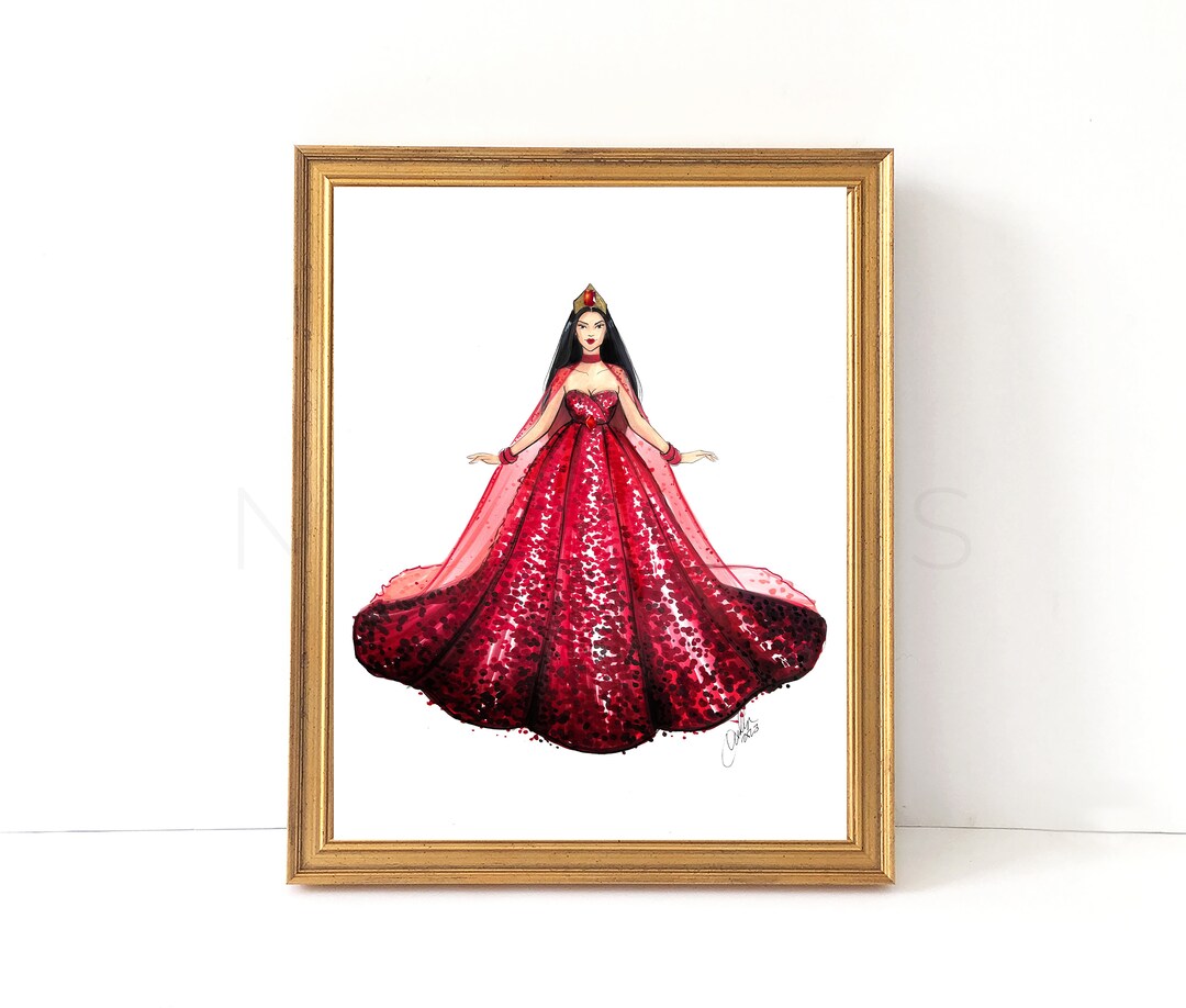 July Birthstone, Ruby (2D Fashion Illustration Print) - Etsy