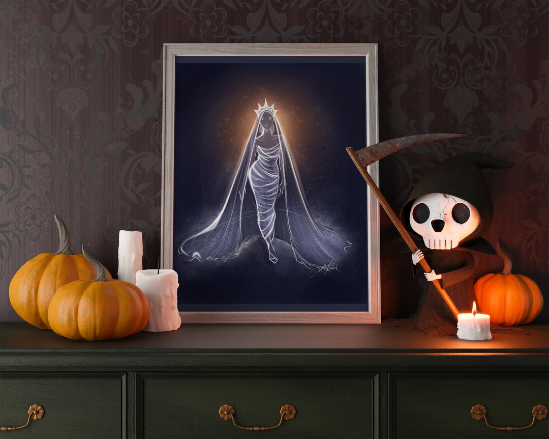 Couture Ghost Queen (halloween Fashion Illustration Print) LUSTER Paper ...