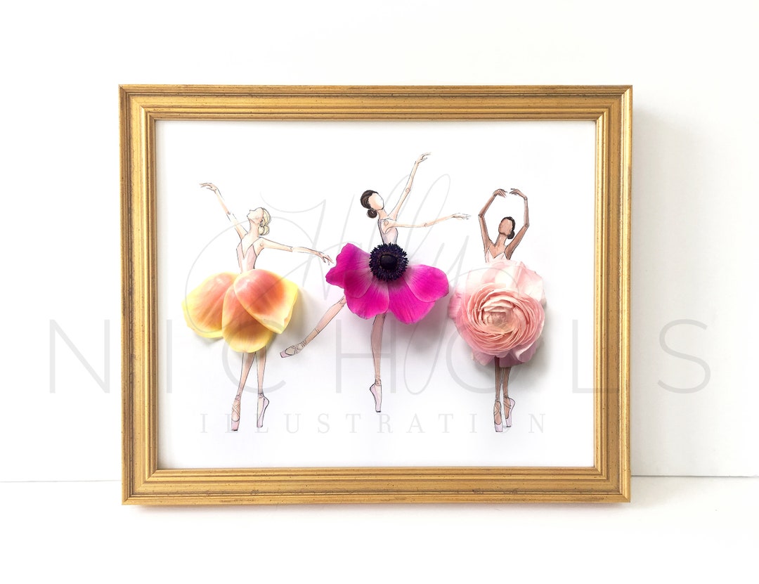 Flower Dancers (fashion Illustration Print) - Etsy