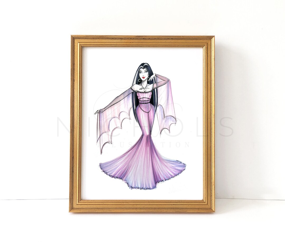 Lily (halloween Fashion Illustration Print) - Etsy