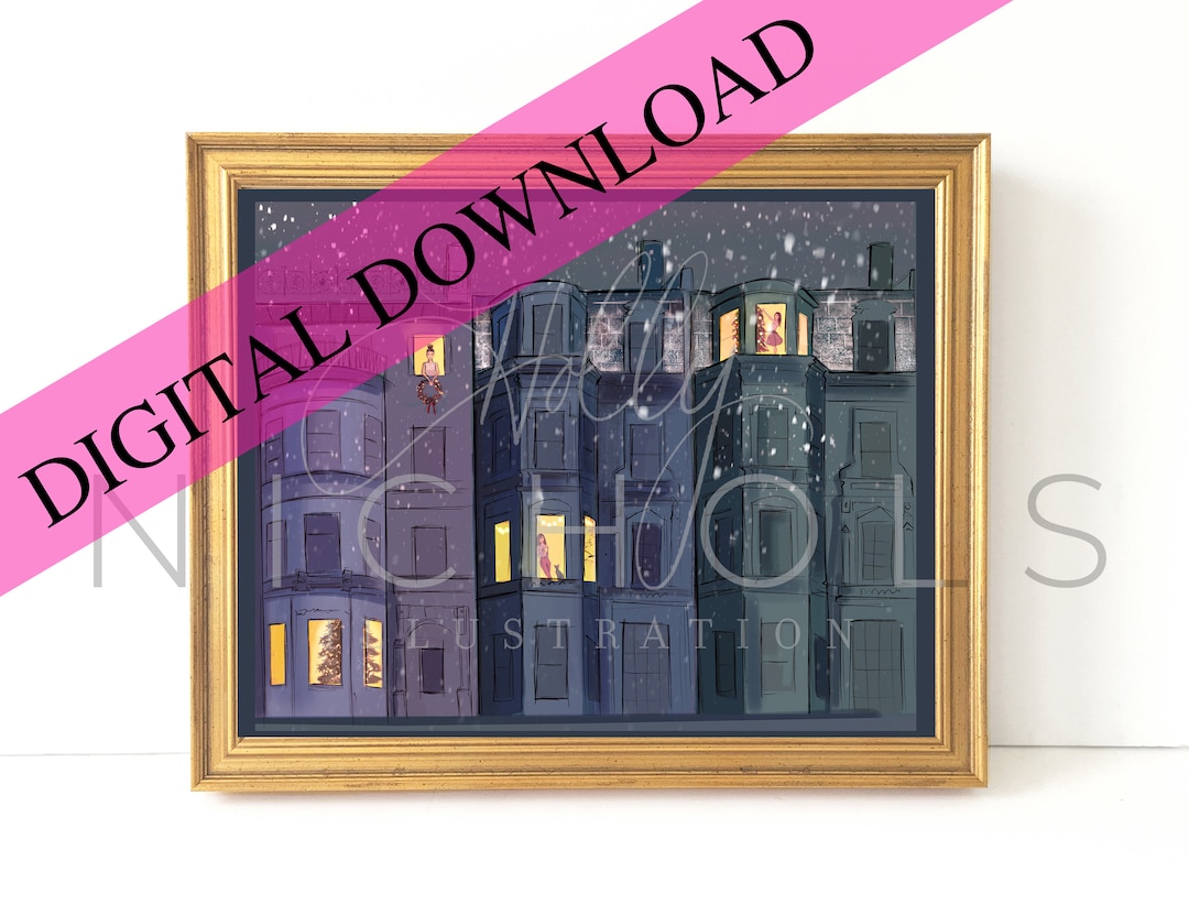 DIGITAL DOWNLOAD City Sidewalks (instant Printable Fashion Illustration ...