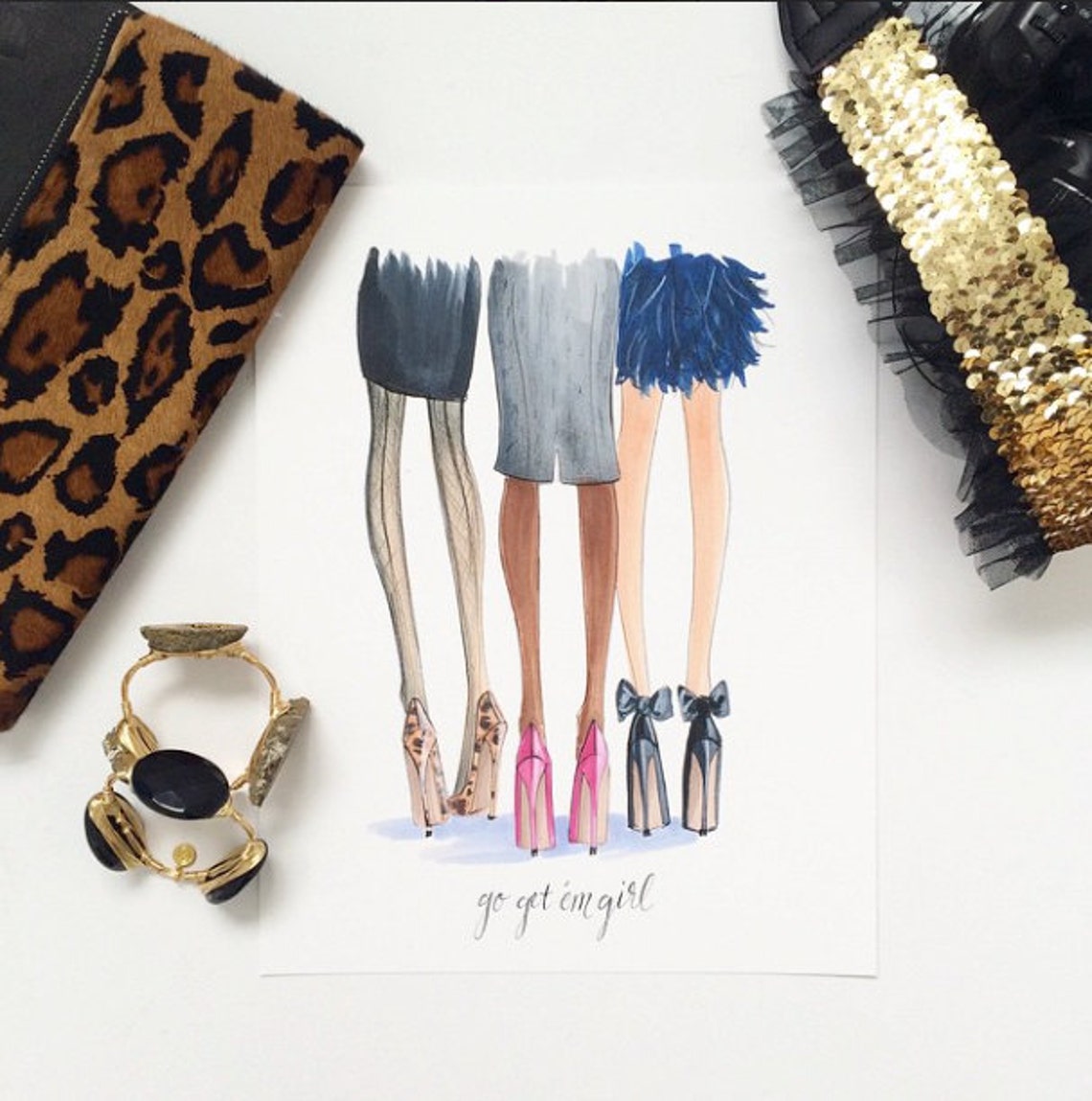 Get 'em Girls fashion Illustration Print | Etsy