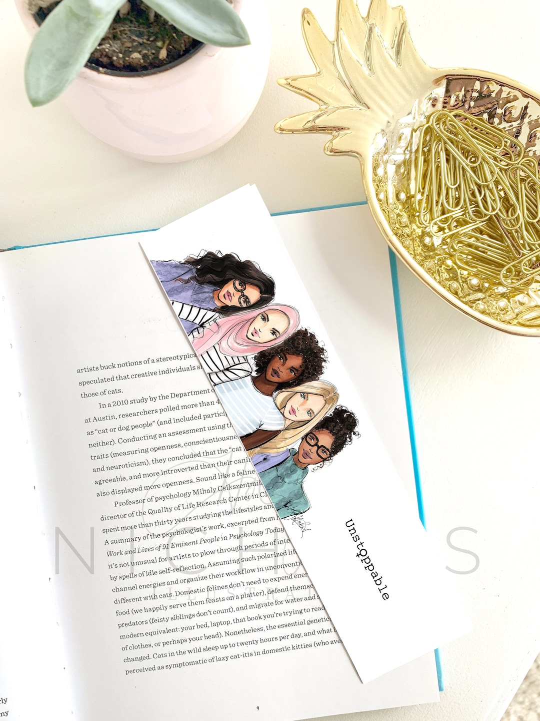 Instant Download Bookmark, Feminist Girl Illustration, "unstoppable" - Etsy