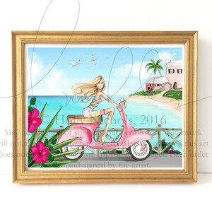 Island Awaits (choose Your Skin Tone/hair Color) Fashion Illustration ...