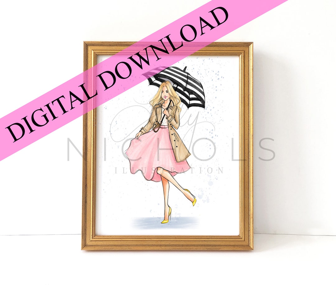 DIGITAL DOWNLOAD April Showers, Blonde (instant Printable Fashion ...