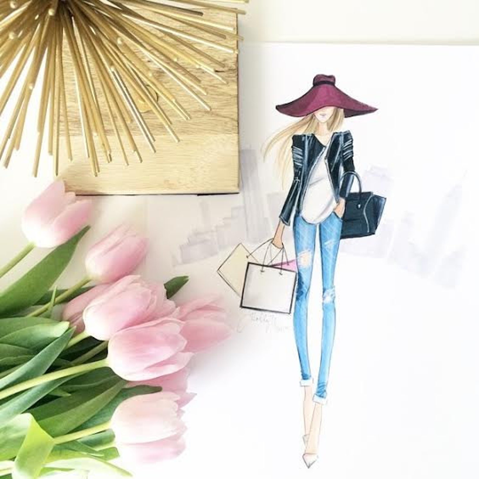 OOTD fashion Illustration Print - Etsy