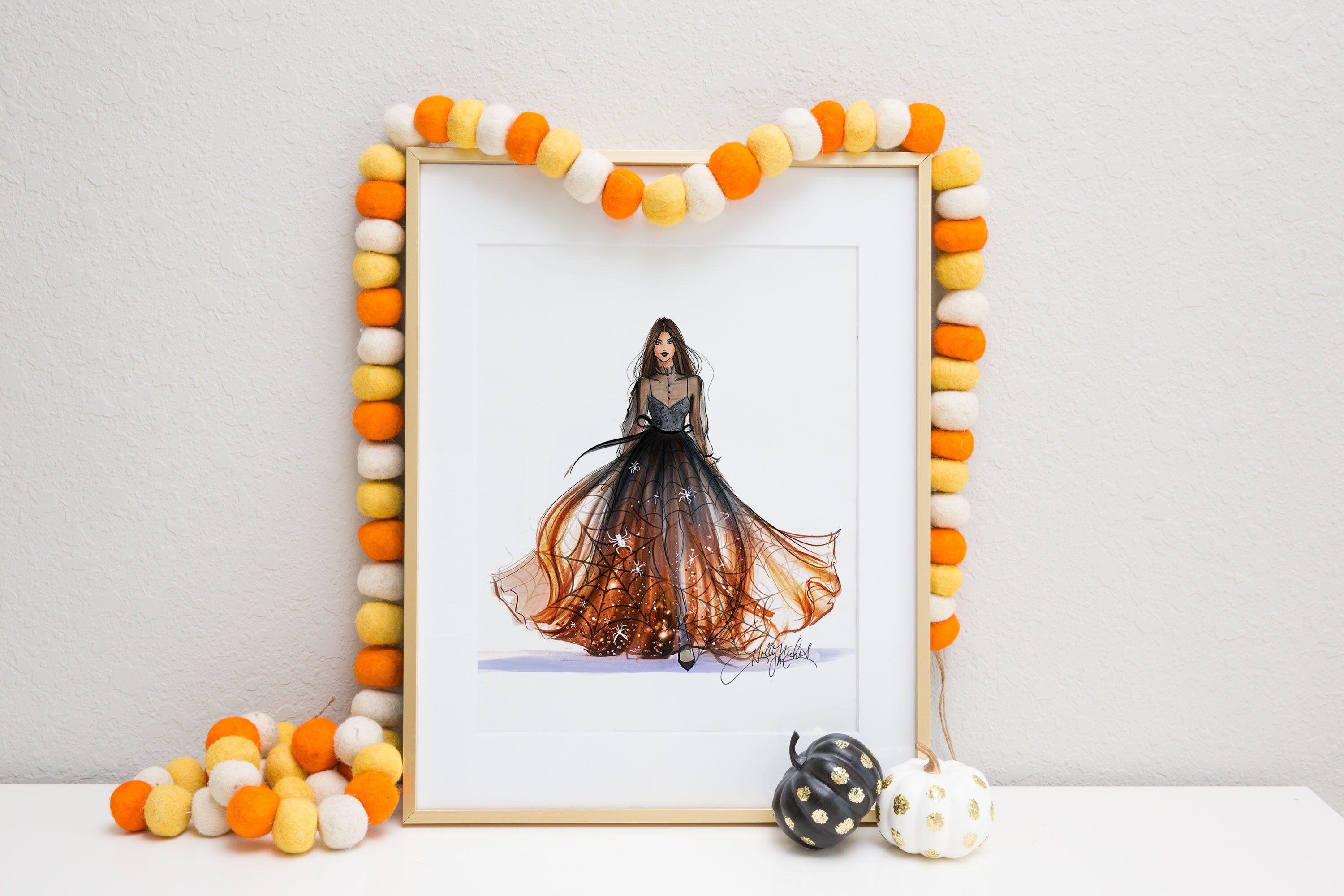 DIGITAL DOWNLOAD Spiderella (halloween Fashion Illustration Print) - Etsy