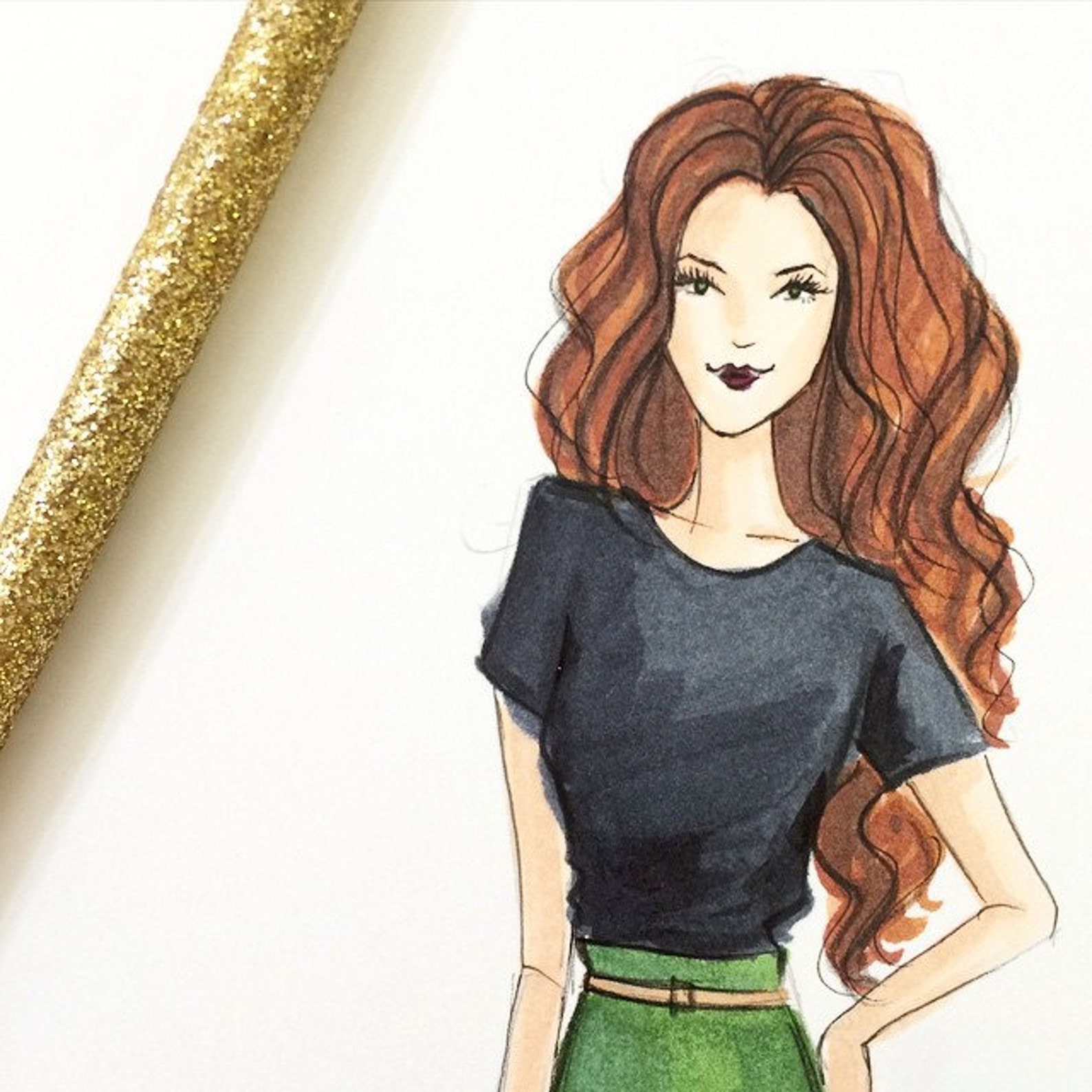 Colleen fashion Illustration Print | Etsy