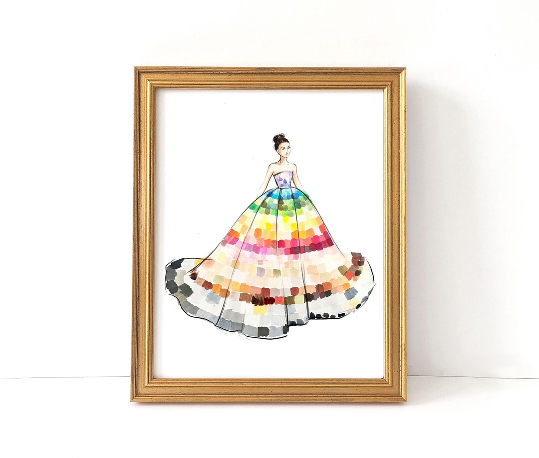 Every Color in the Box (rainbow Fashion Illustration Print) - Etsy