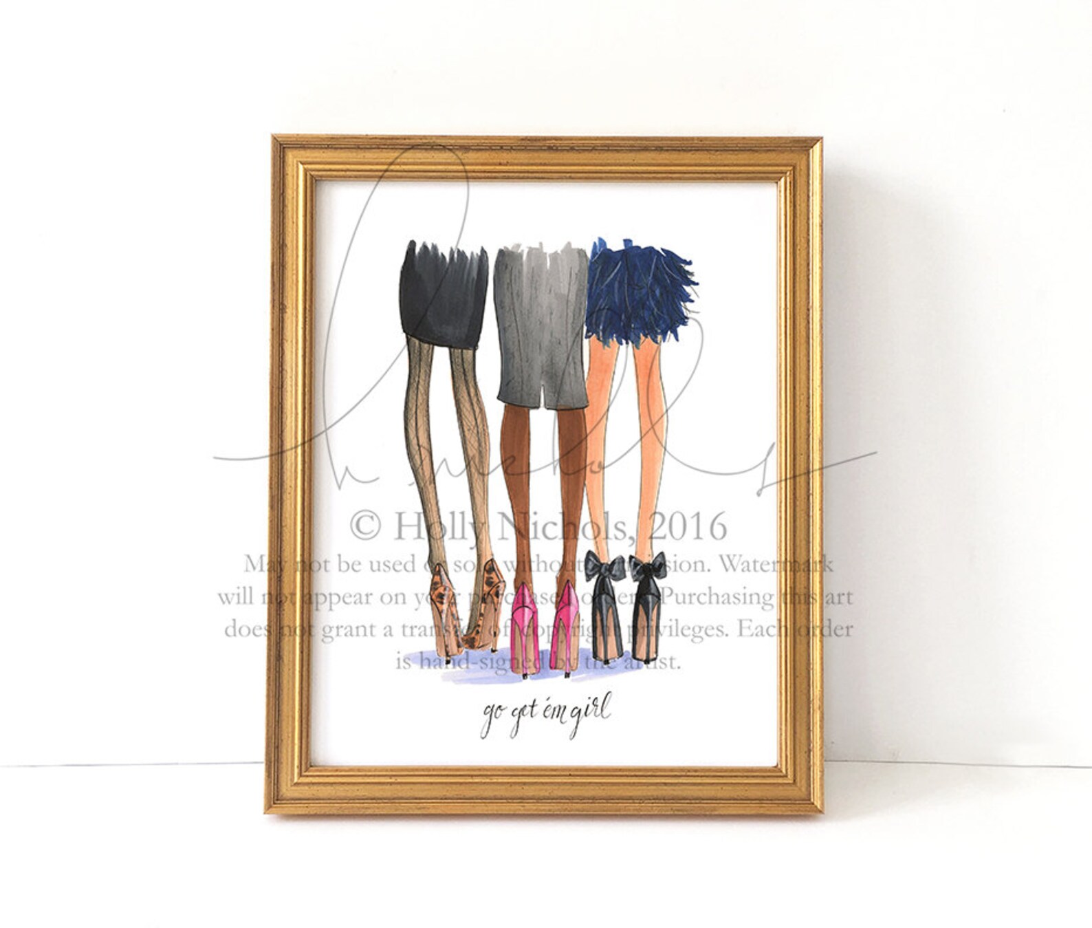 Get 'em Girls fashion Illustration Print | Etsy