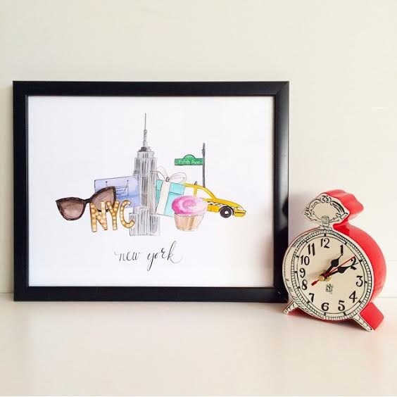 New York Whimsy fashion Illustration Print - Etsy