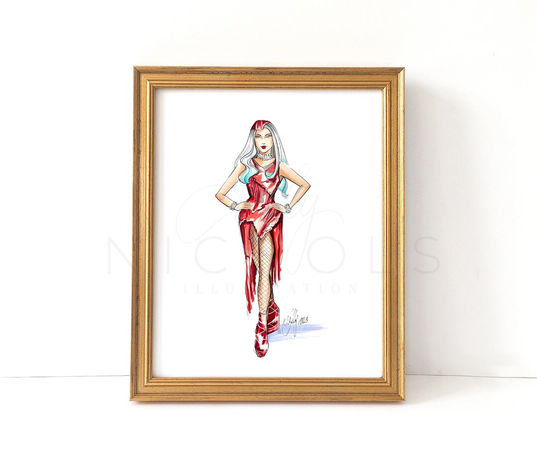 The Meat Dress (famous Dresses, Fashion Illustration Print) - Etsy