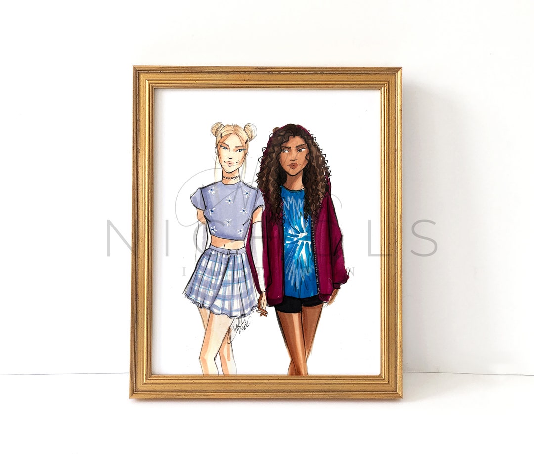Jules and Rue (fashion Illustration Print) - Etsy