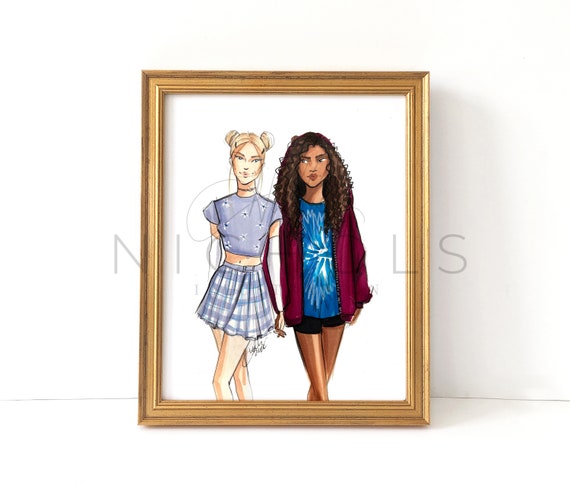 Jules and Rue fashion Illustration Print | Etsy