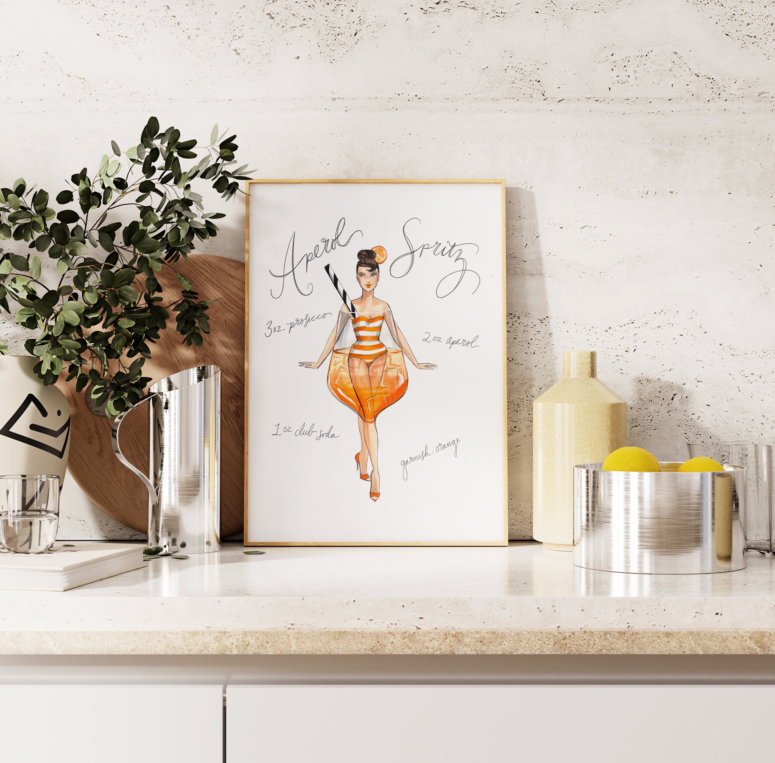 Aperol Spritz (fashion Illustration Print) - Etsy