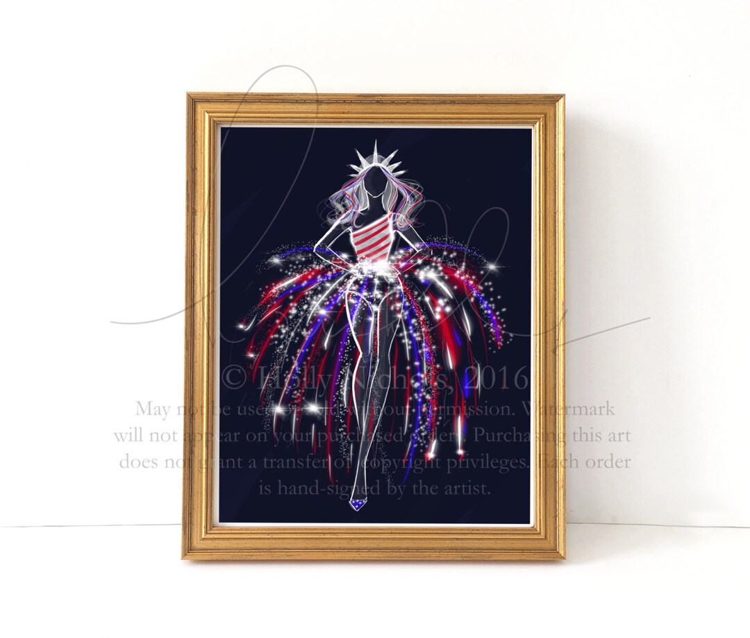 DIGITAL DOWNLOAD Firework (instant Printable Fashion Illustration) - Etsy