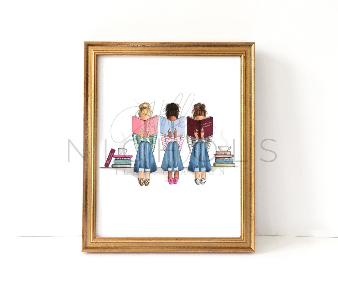 The Book Club (fashion Illustration Print) - Etsy