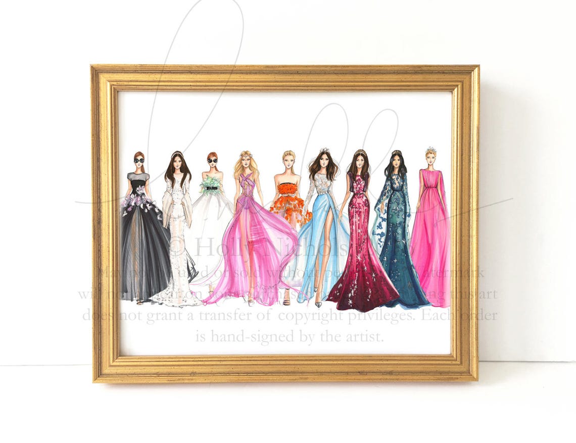 The Runway fashion Illustration Print - Etsy