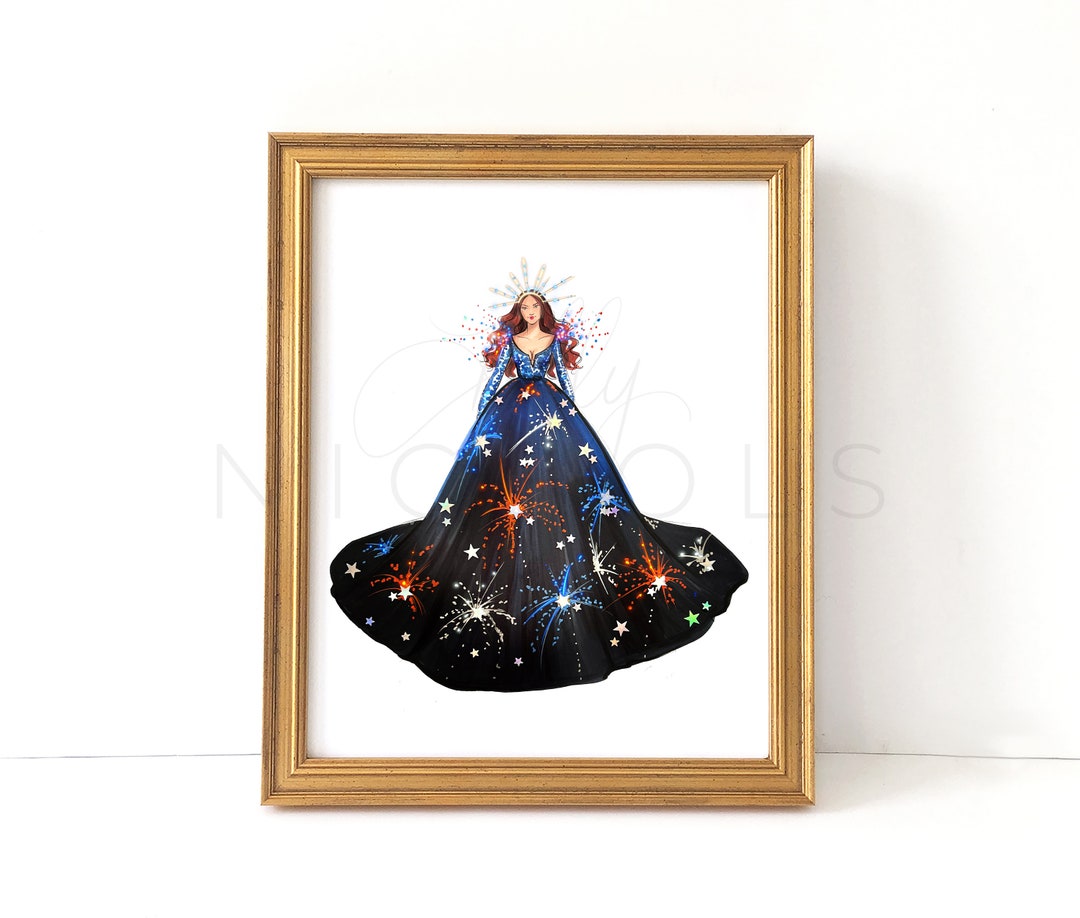 Firework Gown (fashion Illustration Print) - Etsy