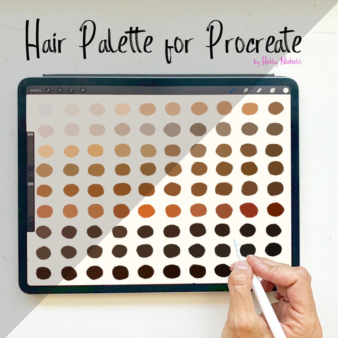 Procreate Hair Palette by Holly Nichols / Three Sets of Color Swatches ...
