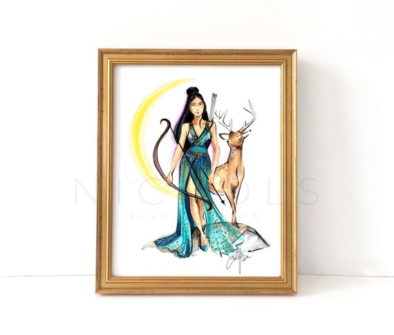 Artemisa La Diosa Griega Concepto De Mitología Griega. Diosa Artemisa