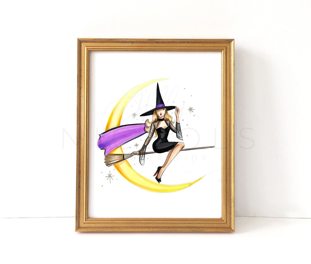 Retro Witch (fashion Illustration Print) - Etsy