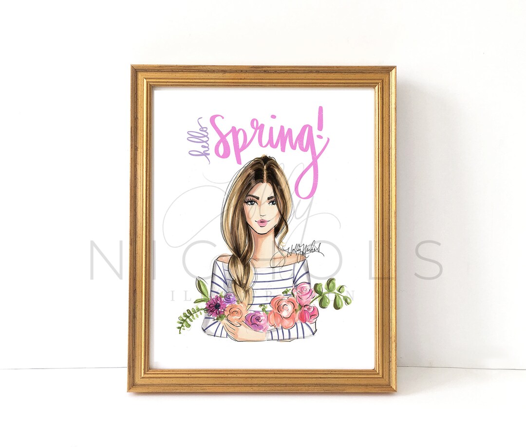 Hello Spring (fashion Illustration Print) - Etsy