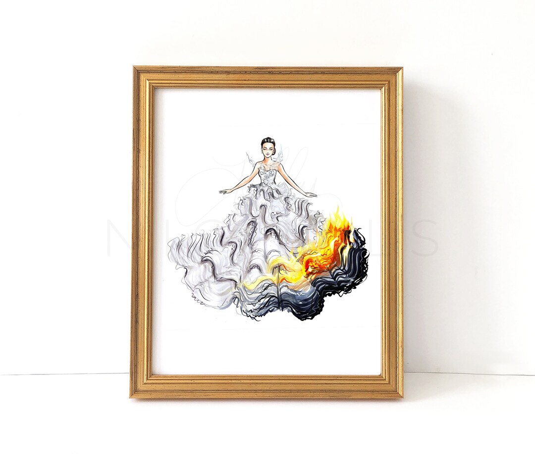 Fire Dress (fashion Illustration Print) - Etsy