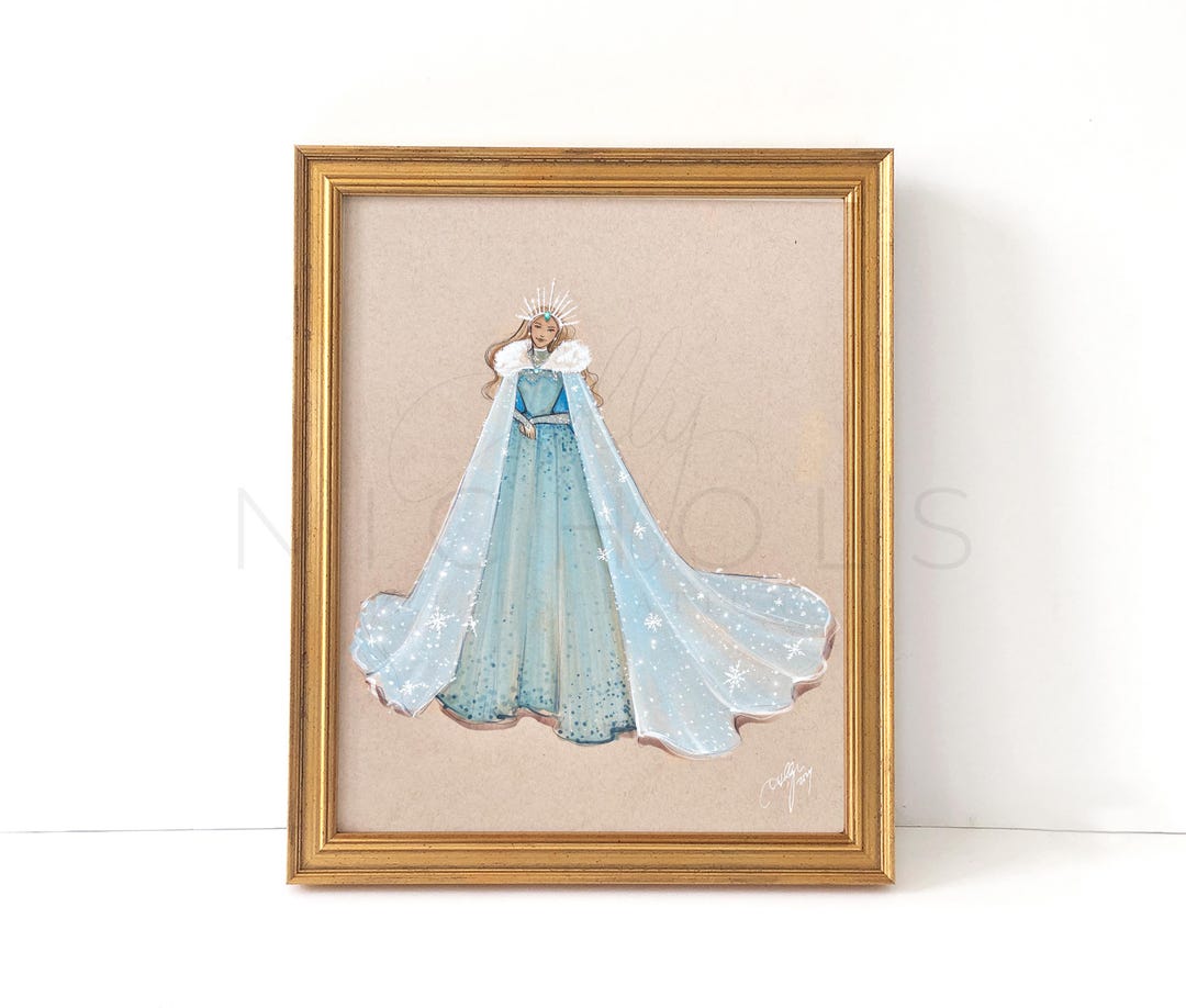 Snow Queen (fashion Illustration Print) Small Border, Simulated Texture ...