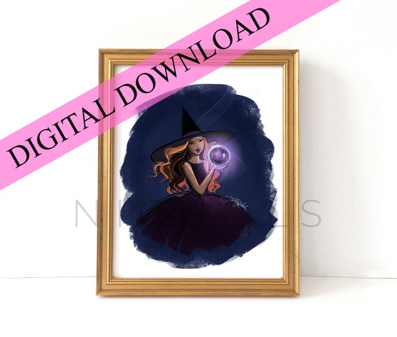 DIGITAL DOWNLOAD Witching Hour Red Hair Halloween Print | Etsy