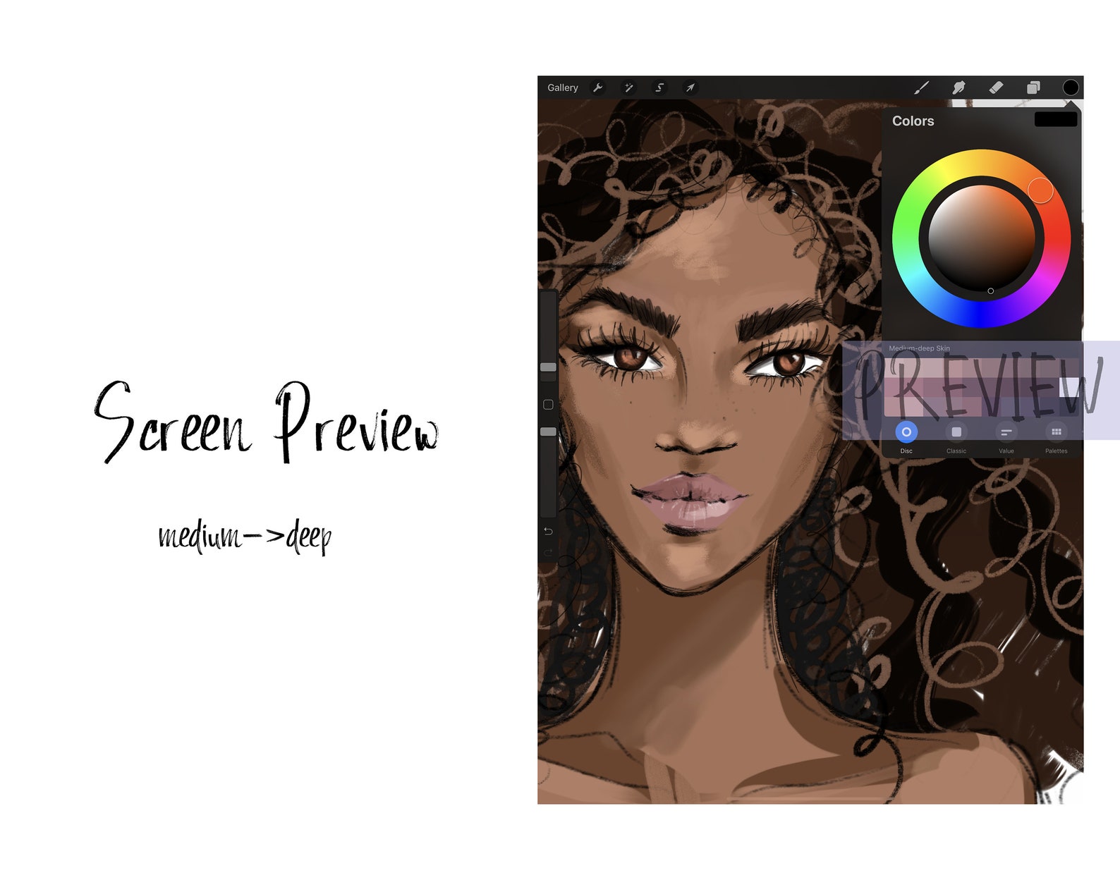 Procreate Portrait Palette: 60 Fashion Illustration Colors (digital ...