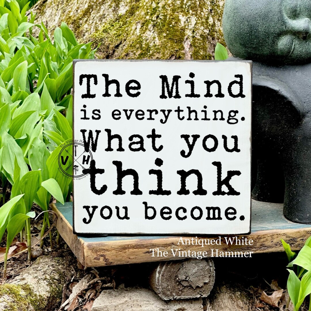 What You Think You Become Sign, Buddha Wisdom, Zen Decor, Uplifting ...