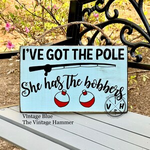 Funny Fishing Wood Sign: Pole and Bobbers, Lake House Decor - Etsy