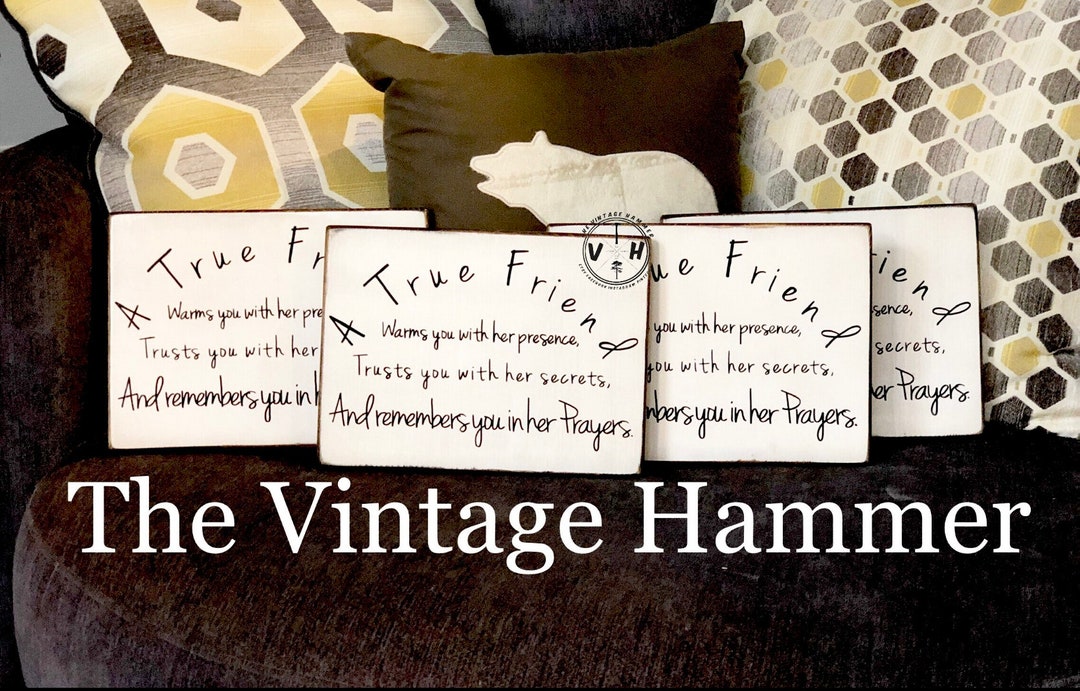 True Friend Painted Wood Signs Personalized Gifts for Friends ...