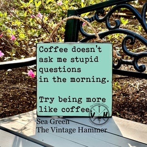 Funny Coffee Sign: Stupid Questions, Hand Painted Wood Decor - Etsy
