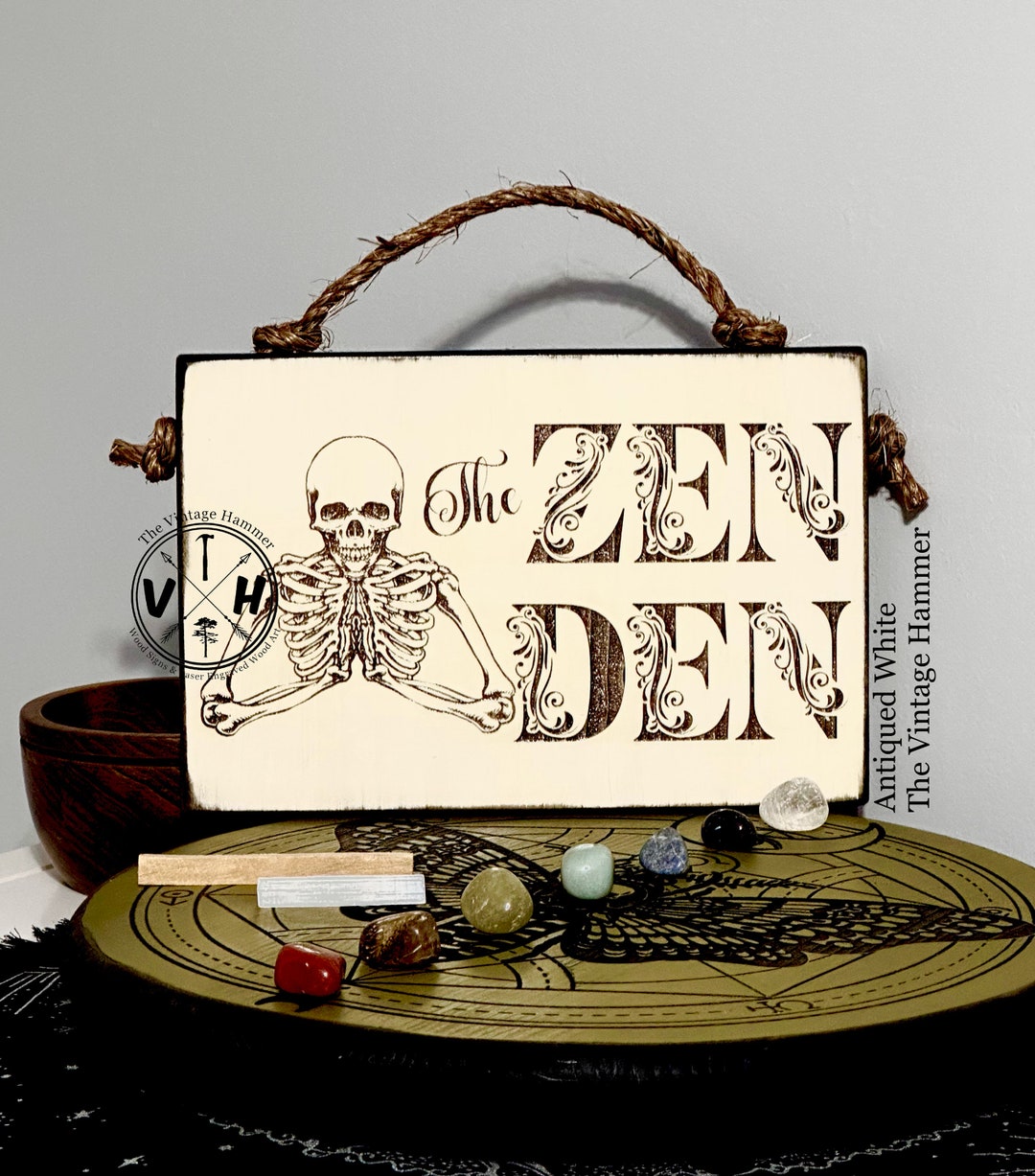 The Zen Den Engraved Wood Signs Aura Home Decor Boho Hippie Witch ...