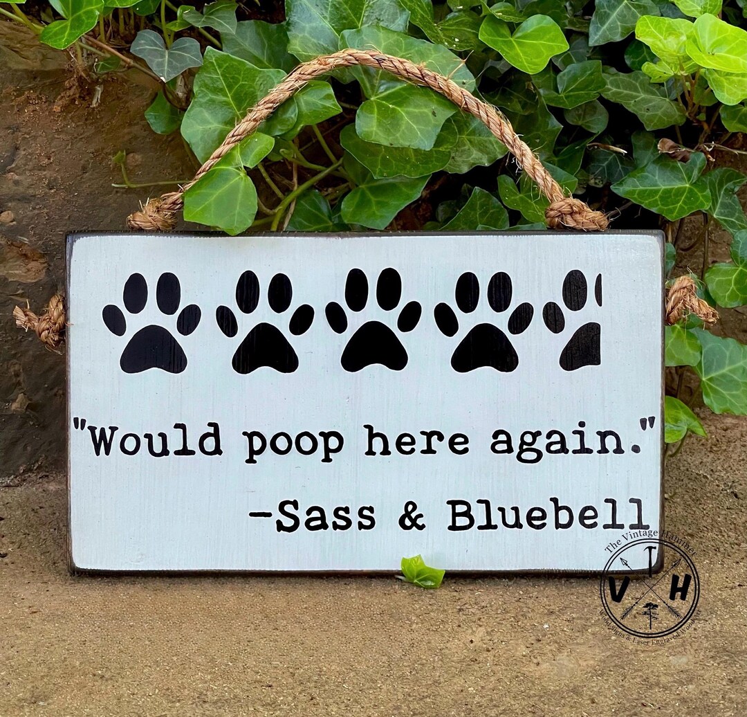 Personalized Dog Poop Rating Wood Sign: Custom Pet Name, Funny Garden ...