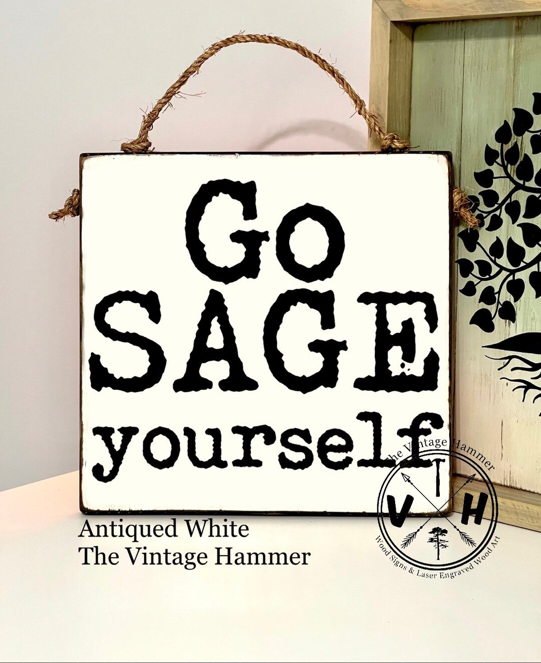 Go Sage Yourself Wood Sign: Witchy Decor, Good Energy - Etsy
