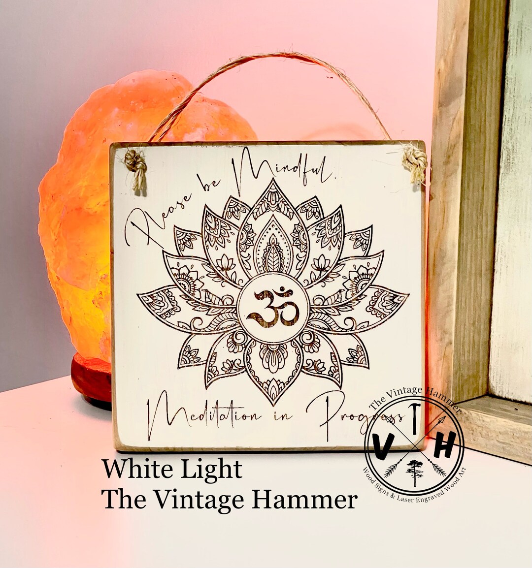 Please Be Mindful Engraved Sign - Lotus - Zentagle - Mandala - Ohm ...