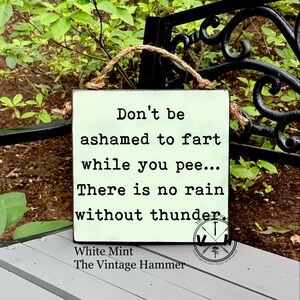 Funny Bathroom Wood Sign: Fart Thunder Quote, Hand Painted Decor - Etsy