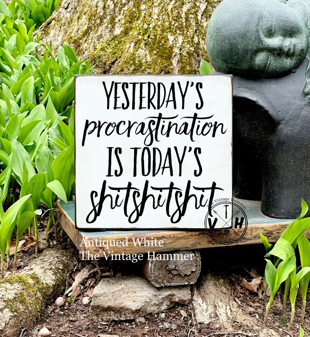 Funny Procrastination Wood Sign: Sarcastic Mature Wall Decor - Etsy