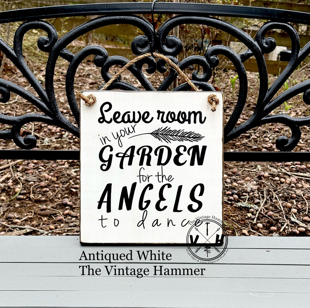 Garden Angels Memorial Wood Sign: Hand-painted Primitive Decor - Etsy