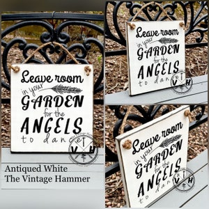 Garden Angels Memorial Wood Sign: Hand-painted Primitive Decor - Etsy