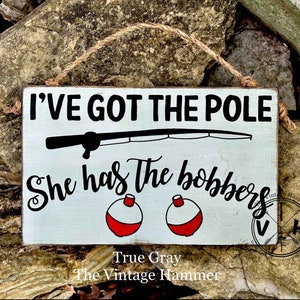 Funny Fishing Wood Sign: Pole and Bobbers, Lake House Decor - Etsy