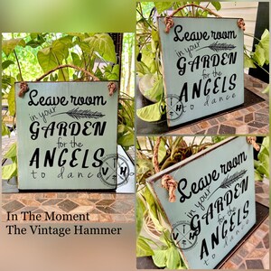 Garden Angels Memorial Wood Sign: Hand-painted Primitive Decor - Etsy