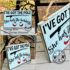 Funny Fishing Wood Sign: Pole and Bobbers, Lake House Decor - Etsy