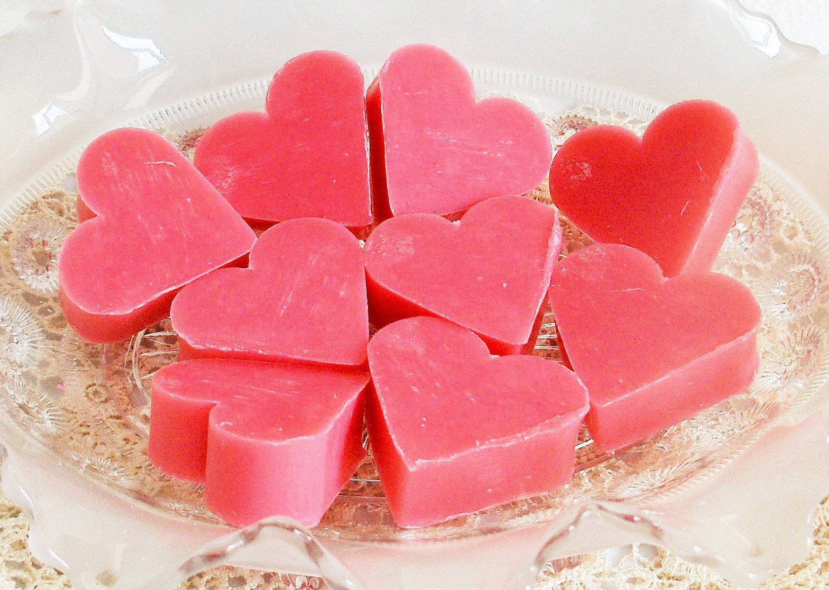 10 Luxury Pink Mini Guest Soaps Rose Scent Heart Wedding Etsy